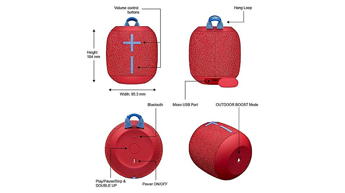 Logitech WONDERBOOM 2 Waterproof Bluetooth Speaker – Big Sound & Long ...