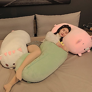 Jensquaify Pig Plush Pillow Soft Pig Stuffed Animal Toy Piggy Body Pillow, 33.5"