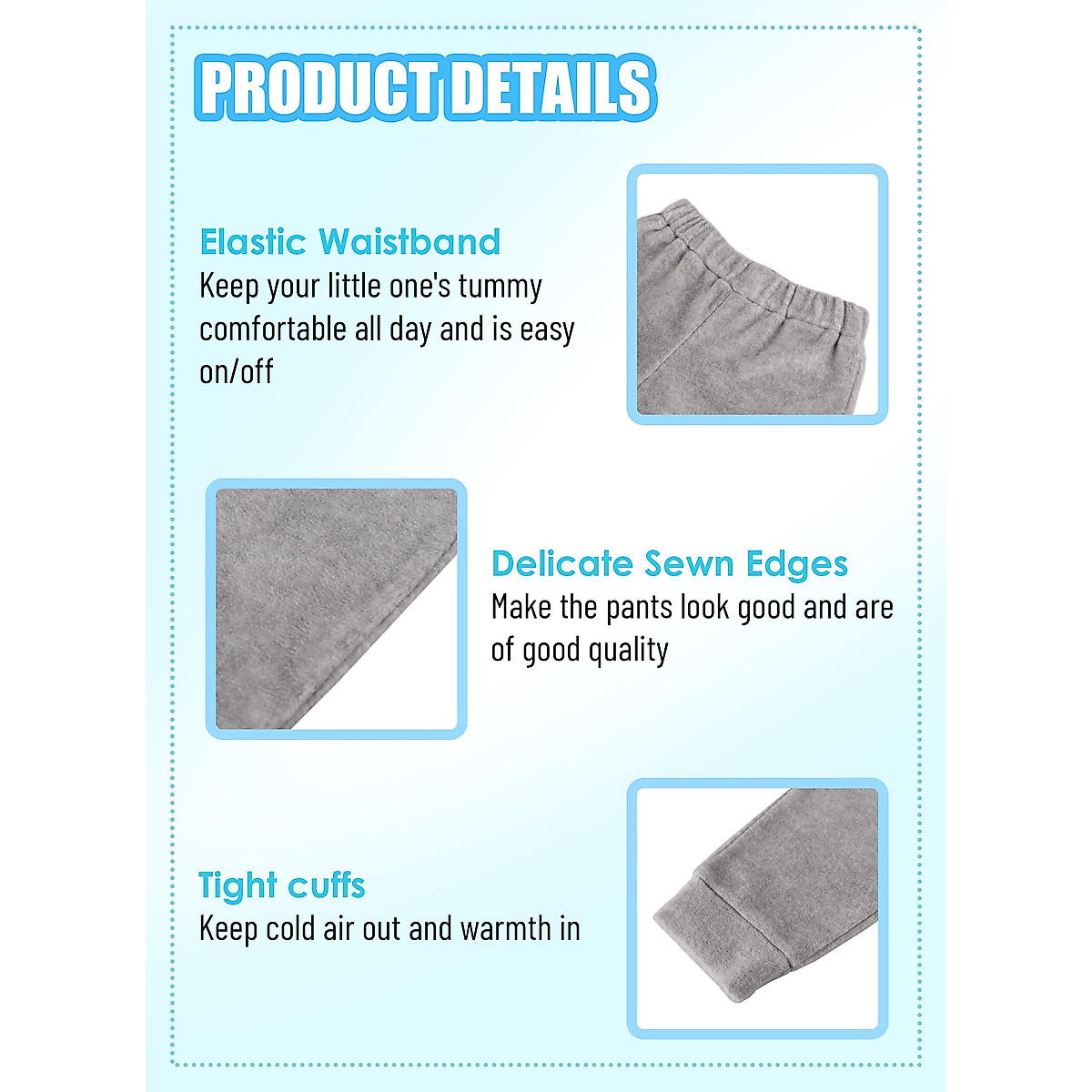 GLASH Kids Toddler Boys Girls Unisex Sweatpants,4pcs Casual Heated Micro Fleece Winter Pants, Triangle 2T