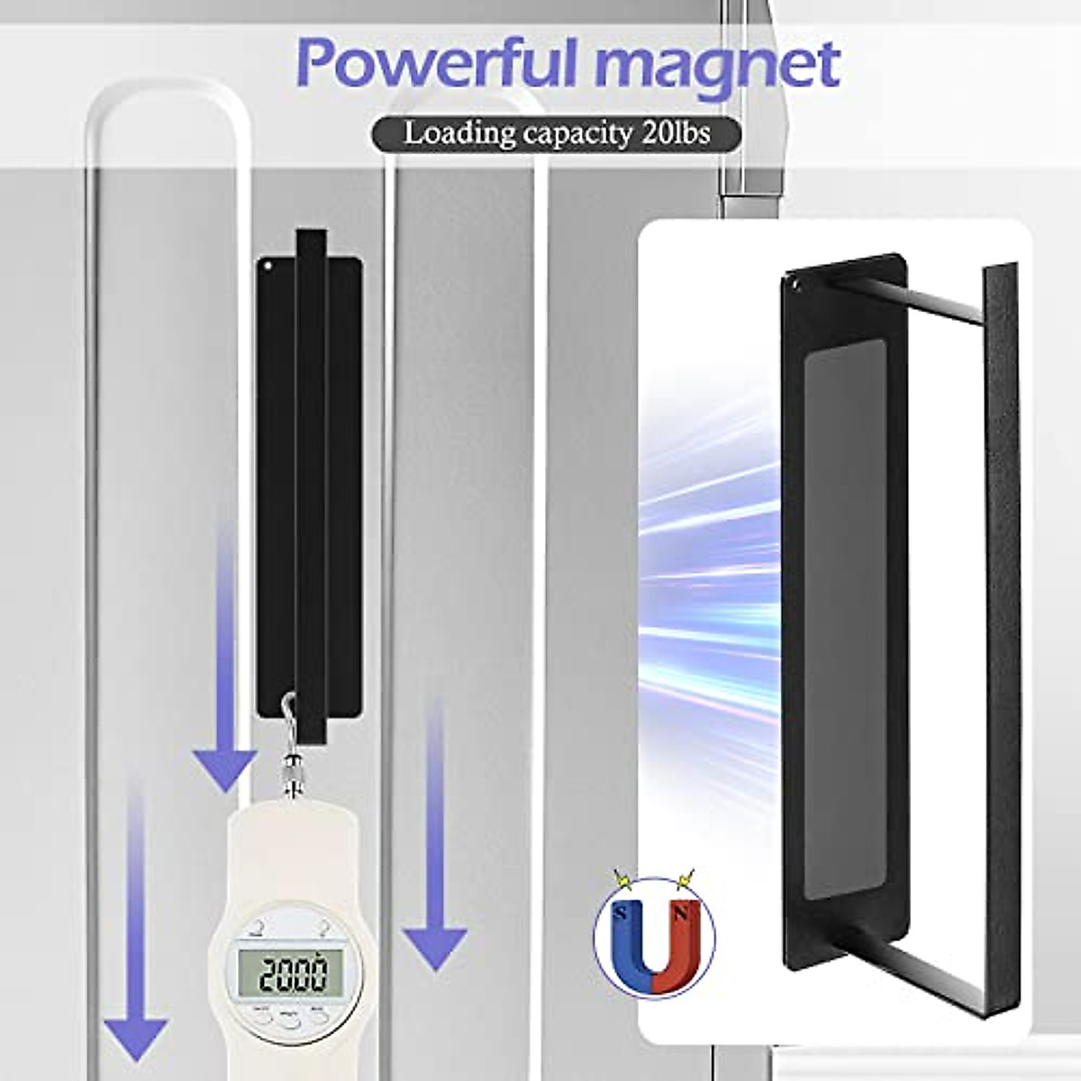 KKUYT Magnetic Hanger Organizer, Hanger Storage Stacker Holds up 40 Metal Coat Hanger, Hanger Rack for Washing Machine, Wall Mount Clothes Hanger Holder Rack to Keep Laundry Room Closet Tidy