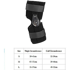 ROM Knee Brace Hinged Knee Brace Aluminium Adjustable Hinged Knee Joint Immobilizer Patella Knee Fixing Pad Sleeve Knee Splint Ligament Sport Injury Arthritis Pain Relief Adjustable Knee Immobilizer