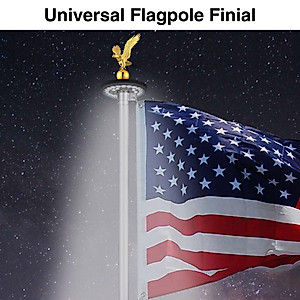 Yescom Flagpole 14" Eagle Topper Gold Finial Ornament for 20/25/30Ft Telescopic Pole Yard Outdoor