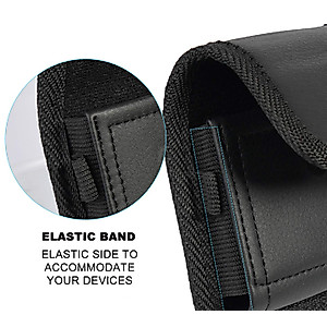 Case for Galaxy Z Flip Phone, Nakedcellphone Black Vegan Leather Vertical Pouch [with Belt Loop, Metal Clip, Magnetic Closure] for Samsung Z Flip 5, Z Flip4, Z Flip3 (2023/2022/2021/2020)