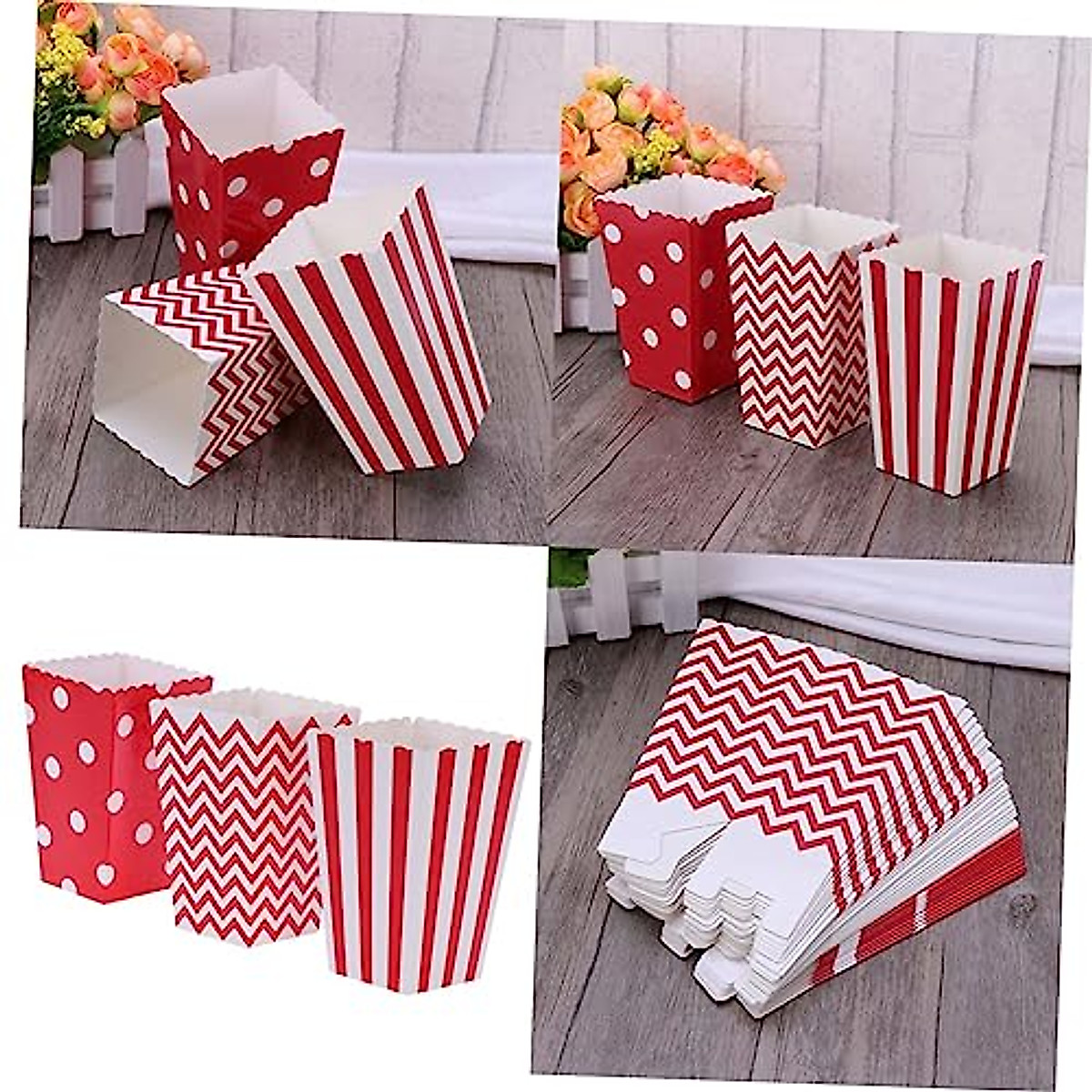 ULTECHNOVO 30pcs Popcorn Snack Box Container Pink Containers Paper Boxes for Food Popcorn Boxes Candy Popcorn Movie Night Popcorn Boxes Candy Bags Food Paper Container Popcorn Carton Chicken