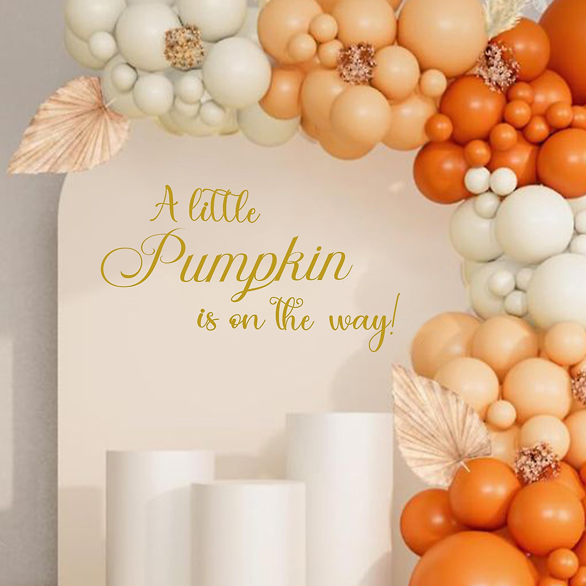 Gostman A Little Pumpkin is On The Way Balloon Arch Decal - Halloween Baby Shower Decorations,Thanksgiving Day Party Decor,Pumpkin Themed Party Supplies (Pumpkin Decal)