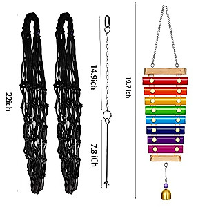 KIEYYRYT 4 PCS Xylophone Chicken Toys for Coop, Veggies Skewer, Fruit Holder, Vegetable Hanging Feeder for Chicken Coop Accessories, Chicken Bells Toys for Hens