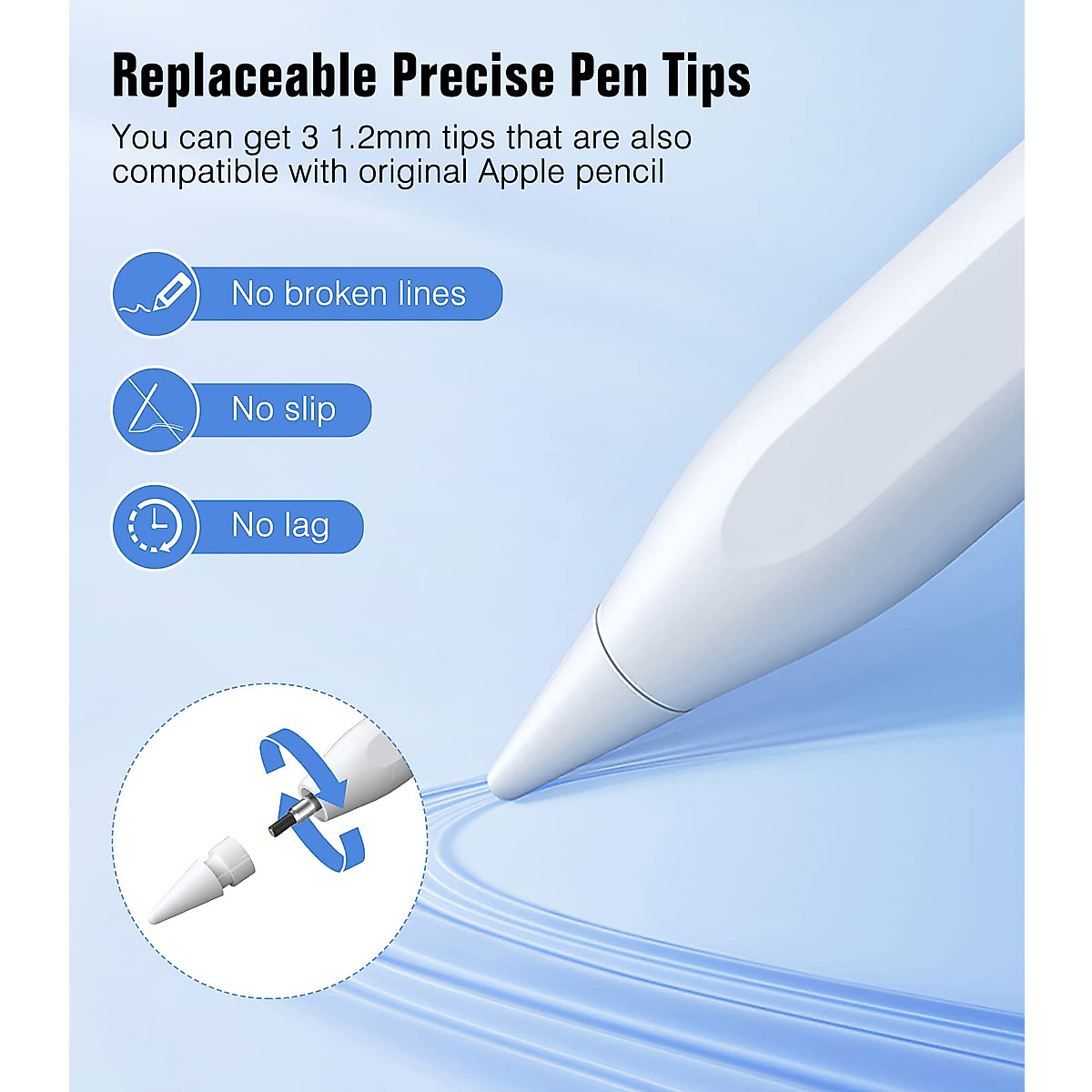 MoKo iPad Pencil 2nd Generation with Magnetic Wireless Charging,Apple Pencil 2nd Generation,Stylus Pen for iPad Pro 12.9 in 6/5/4th,iPad Pro 11 in 4/3,iPad Air 5/4,iPad Mini 6th,Tilt & Palm Rejection