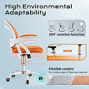 KERDOM Office Chair, Ergonomic Desk Chair, Mesh Computer Chair Height Adjustable, Comfy Swivel Task Chair with Wheels and Flip-up Arms