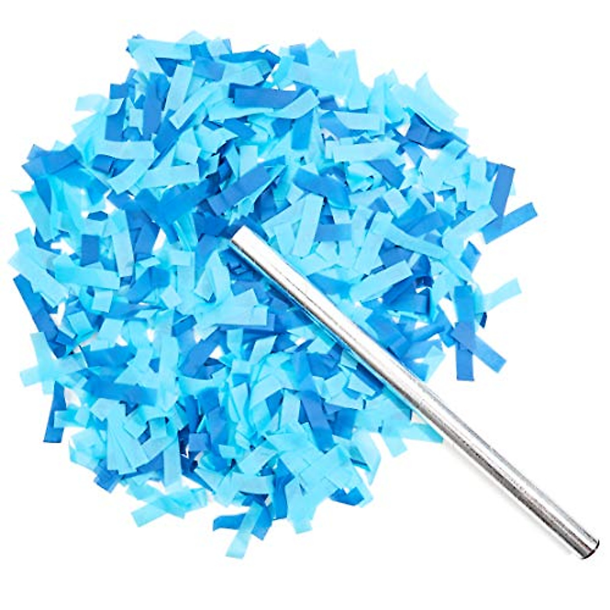 Blue Confetti Wand for Boy Gender Reveal Party (0.75 x 13.8 Inches, 12 Pack)