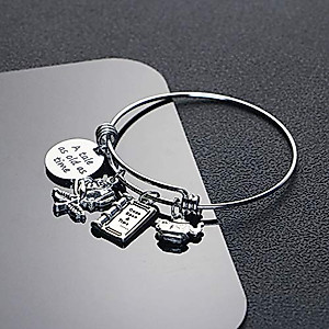 WENATA Inspirational Gift A Tale As Old As Time Beauty And The Beast Belle Bracelet Disney Jewelry Princess Bracelet Wedding Gift for Her (Tale as old BR)