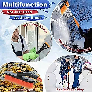 Michael Doss Snow Brush and Ice Scraper, Scrapers for Car Windshield Supports 360 Degree Rotation,Extendable Car, Scraper & with Foam Grip, Dont Scratch The Paint black