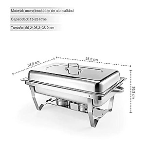 Buffet Warmer Server 2 Tray Chafing Dish Buffet Set Stainless Steel Food Warmer for Hotel Restaurant Parties Wedding Banquet Events