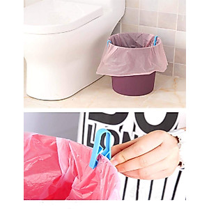 Wanton Trash Can Waste Basket Garbage Bin Clamp Garbage Rubbish Bag Clip Anti-Slip Fixation Clip Holder Blue