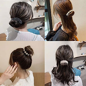 JDXN 6 Pieces Shining Flower Hair Bun Makers - Twist Bun Accessories with French Hairstyle for Girls (Mixed Color Set 1)