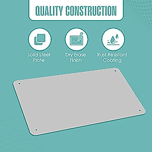 Houseables Magnetic Board, Magnet Display, Bulletin Panel, Grey, 17.5" Wide x 12" High, Small, Metal, Steel Sheet, Heavy Duty, Decorative Memo, Dry Erase, for Wall, Refrigerator, Writing, Kids