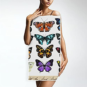 DOMIKING Coloured Butterflies Soft Hand Towels for Bathroom Decorative Guest Towels fingertip Towels for Hotel Spa Gym,16 x 30 inches