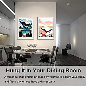 Paint by Numbers for Adults Beginners and Kids,12" Wx16 L BAISITE 2 Pack Canvas Pictures Drawing Paintwork with 8 Pcs Wooden Paintbrushes,Acrylic Pigment-1112