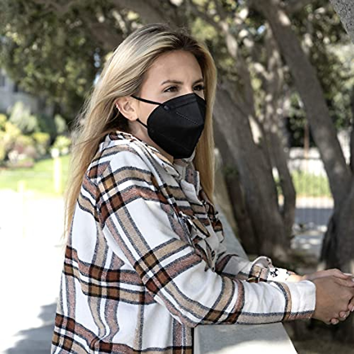 Aidway 5 Layer Face Mask Made In USA Pack of 10 Masks (Black)