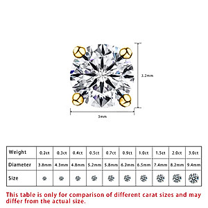1/4 Carat Round Natural Diamond Stud Earrings for Women | 14K Yellow Gold Earrings | Fine Jewelry for Her | Timelsess Design | Gift Box Included