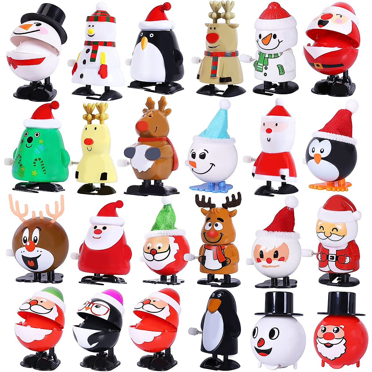 Max Fun 24 Pack Christmas Stocking Stuffers Wind Up Toys Assortment for Christmas Party Favors Goody Bag Filler (CHRISTMAS)