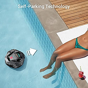 AIPER Cordless Robotic Pool Cleaner, Pool Vacuum Lasts 90 Mins, LED Indicator, Self-Parking, Ideal for Above/In-Ground Flat Pools up to 40 Feet