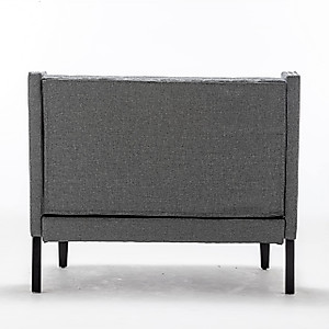 Andeworld Modern Loveseat Settee Bench Sofa Couch, Upholstered Banquette Dining Bench with Back for Dining Living Room Hallway or Entryway Seating,Slate