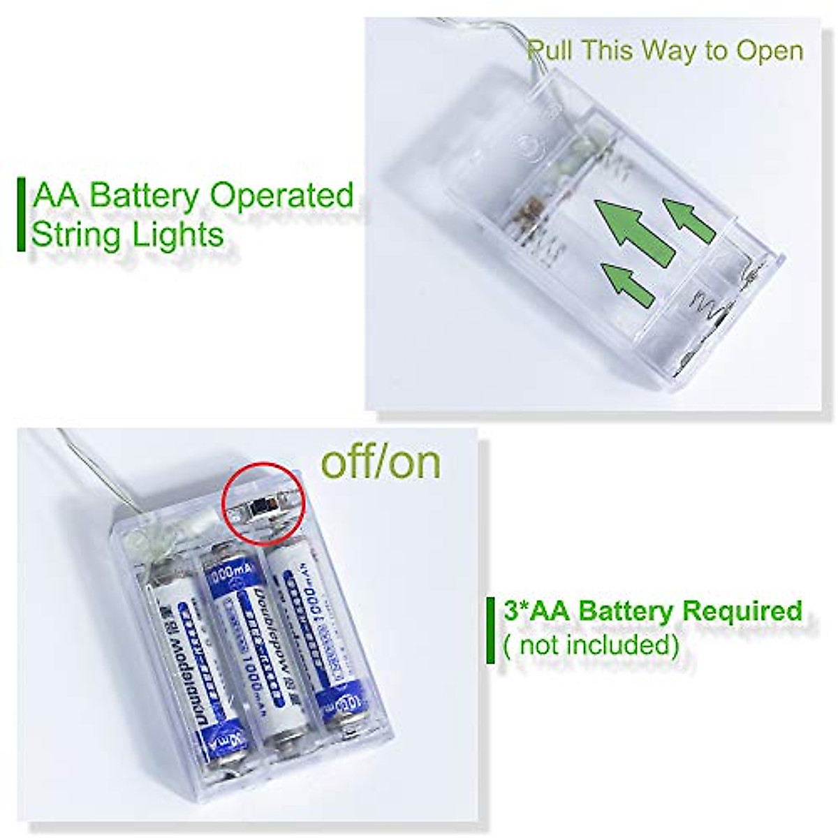 ANJAYLIA 16.5Ft 50 LED Fairy Lights Battery Operated String Lights for Party Home Wedding Festival Decoration, Warm White