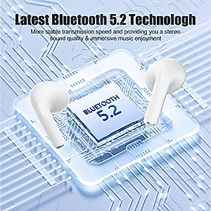 OHILE Wireless Earbuds, HiFi Stereo Earphones Bluetooth 5.2 Headphones, Automatic Noise Reduction, Auto Pairing Mini Earbuds 30 hrs Playtime with Charging Case for Sports/Work/Home/Office