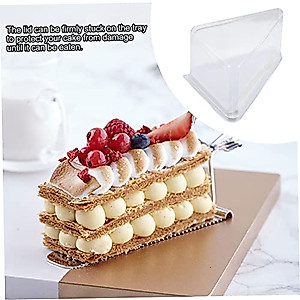 Baluue 10 Sets Box Cake Box Clear Container Cookie Container Mini Cake Cookie Box Triangle Cake Carrier Dessert Packing Box Cake Packing Boxes Cake Packing Containers Plastic Cases Puffs