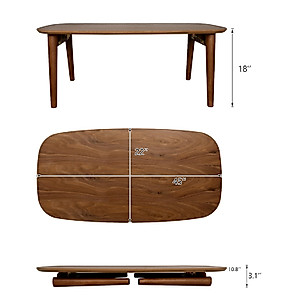 Wood Folding Coffee Table Space Saving Side Table