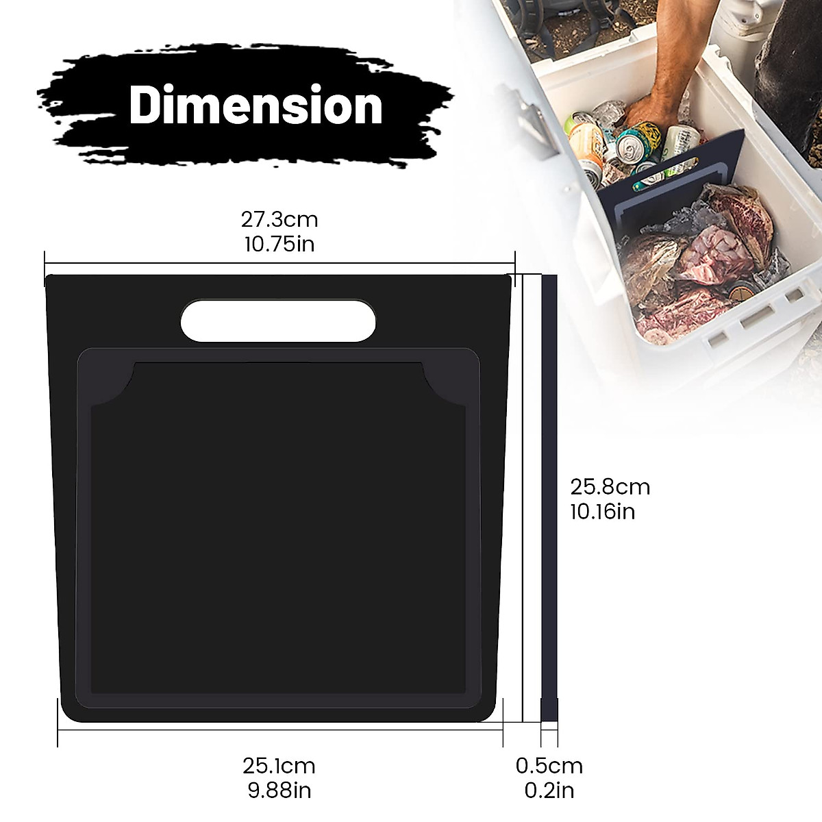 Omoojee Cooler Divider, Cooler Accessories Cutting Board, Horizontal Design Compatible with Yeti Tundra 35 & 45, with Improved Juice Drip Groove