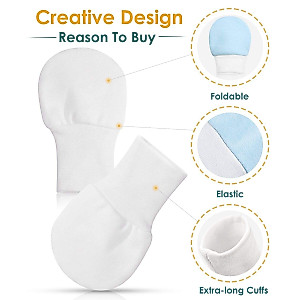 Newborn Baby Mittens Anti Scratch Baby Mittens No Scratch Mittens Baby Gloves for 0-6 Months Boys Girls(6 Pairs)