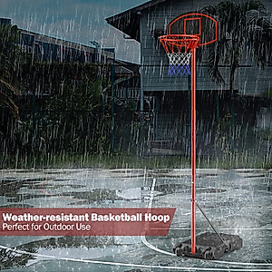 Giantex Portable Basketball Hoop Adjustable Height 6.5-8.5 FT, Backboard System Stand with 2 Wheels, Fillable Base, Weather-Resistant Nylon Net, Basketball Goal Indoor Outdoor for Kids Youth