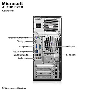 Lenovo ThinkCentre Tower Desktop PC Computer Workstation, Intel Quad Core i5-6400 up to 3.3GHz, 16G DDR4, 512G SSD, DVD, USB 3.0, VGA, DP, Mouse, Keyboard, Windows 10 Pro 64 Bit (Renewed)