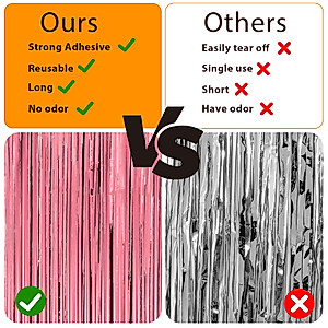 3pcs Foil Curtain Backdrop, Fringe Tinsel Curtain Party Decorations, Glitter Groovy Streamers Bachelorette for Birthday Party Streamer Backdrop for Party Birthdays Graduations Anniversary