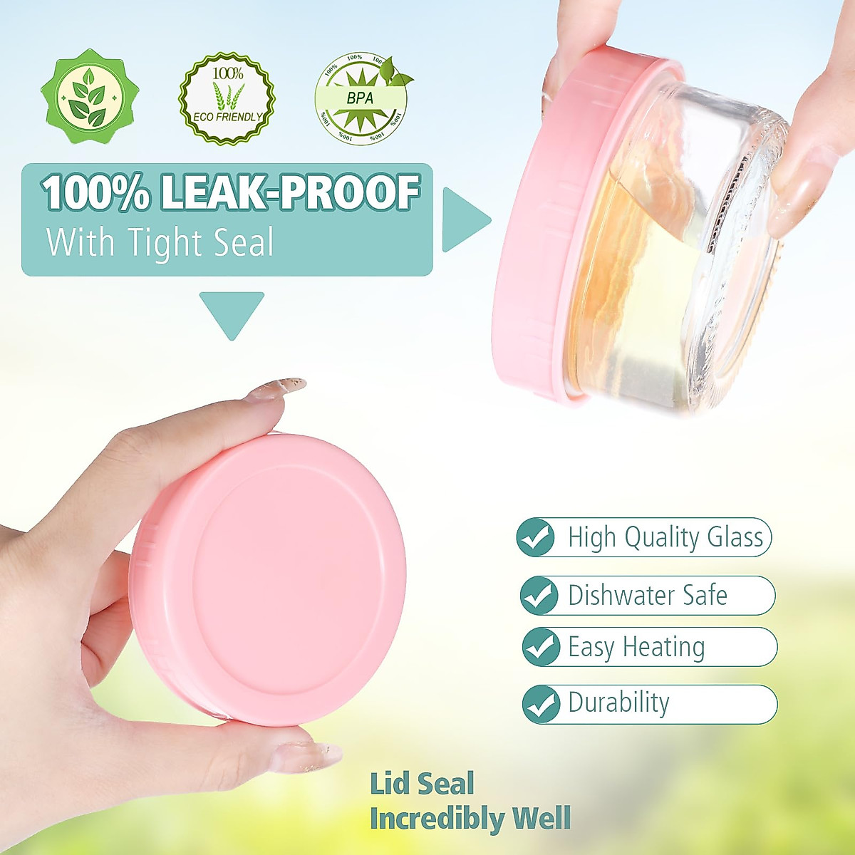 Uiifan 20 Pcs Salad Dressing Container with Screw Lids 1.3 oz Mini Reusable Glass Condiment Containers Leakproof Small Mason Jars Airtight Dipping Sauce Cups Set for Food Storage Lunch Box Work Trip