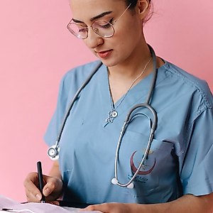 Nurse Gifts for Women, S925 Sterling Silver Initial Letter Stethoscope Necklace Gifts for Nurses Week Gifts Medical Assistant RN Gifts for Nurses Nurse Graduation Gifts for Medical Students Doctor (B)