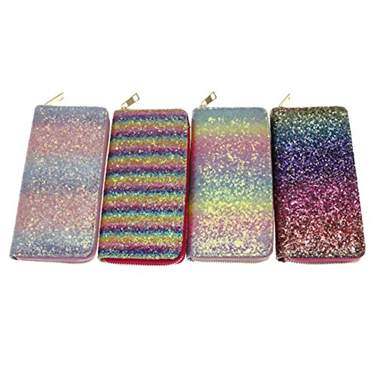 Chiclinco Trendy Women Glitter Rainbow Mermaid Long Wallets Zipper Purse Card Cell Phone Holder (Glitter 3)
