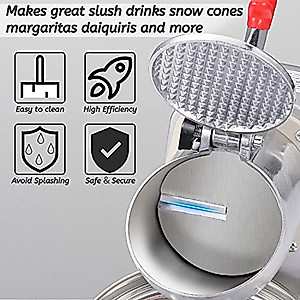 Electric Ice Crushers, Shaved Ice Maker, Portable Snow Cone Machine for Kitchen and Commercial, Silver