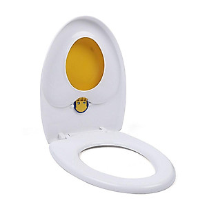 DNYSYSJ Toilet Seat with Built-in Child Seat, V-Type Toddlers/Adult Toilet Seat, Potty Training Seat (V type 1/Yellow)