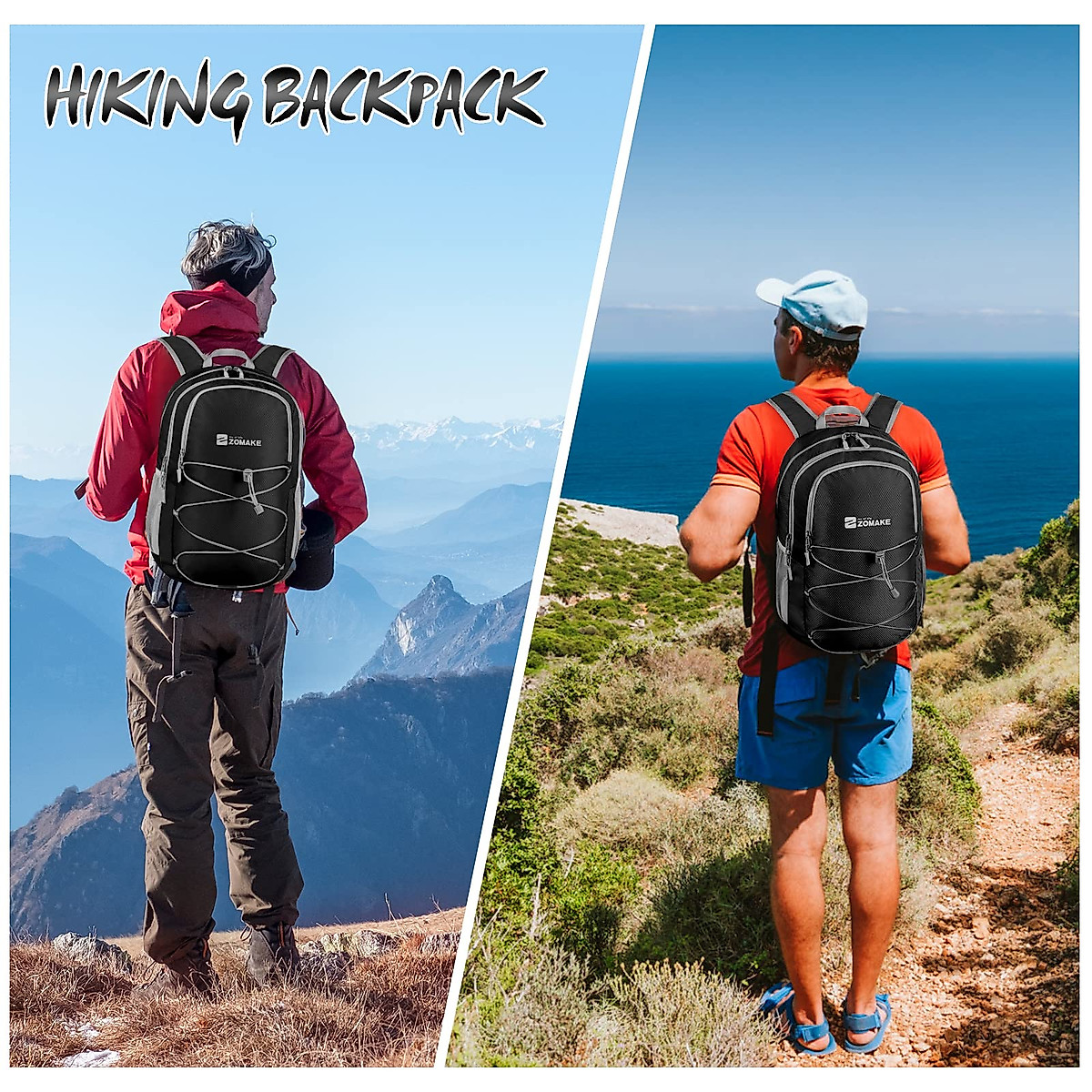 ZOMAKE Lightweight Packable Backpack 28L - Foldable Backpack Water-Resistant Collapsible Backpack Light Daypack for Hiking(Yellow)