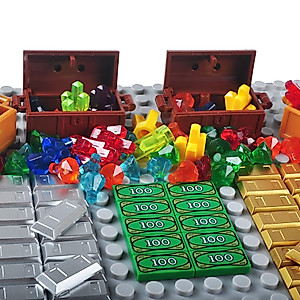 BAENRCY Treasure Accessories Set Building Blocks Bullion Money Gold Bar Jewelry Building Bricks Kit DIY Building Set Compatible All Major Brands(#A)