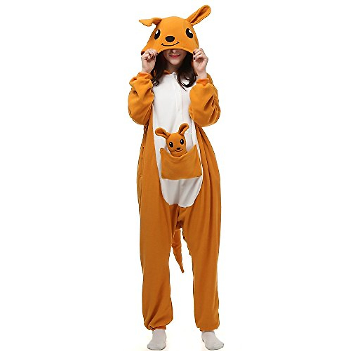 DIZGE Unisex Adult Animal Onesie One-Piece Kangaroo Animal Pajamas Cosplay Costume Medium