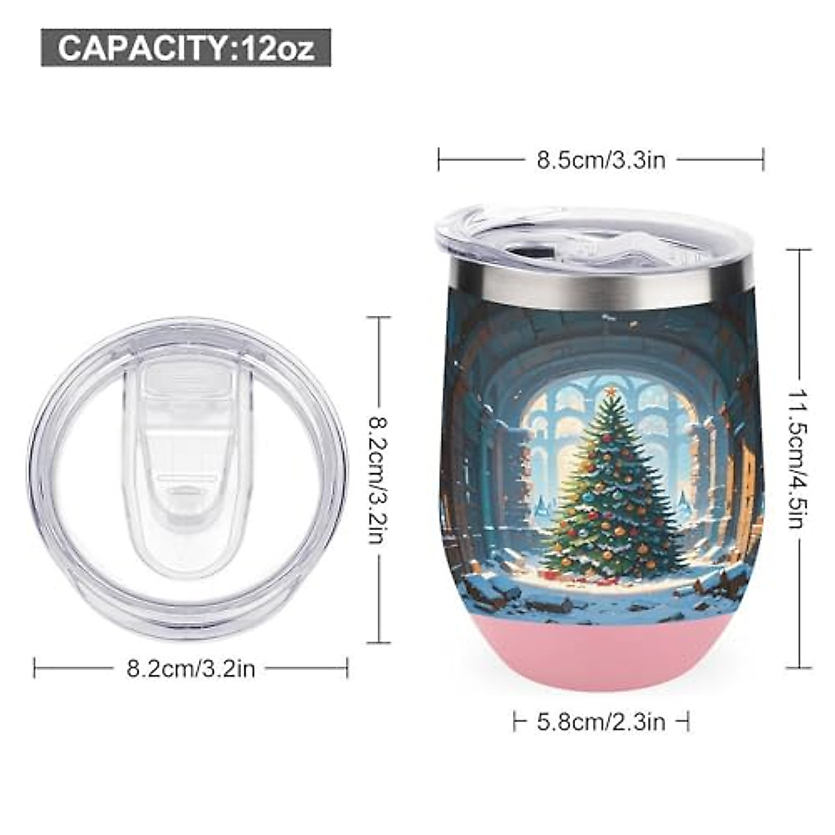 WYUSPGK 304 Stainless Steel Insulated Cup, Winter Ruins Print Smooth Rim, Durable & Reusable - Perfect for Office, Home, And Travel