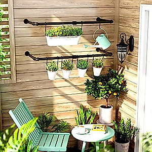 SERENITA Industrial Pipe Clothing Rack 41.0" Set of 2. Heavy Duty Black Iron Pipe Clothing Garment Hanging Rod Bars. Wall Mounted. Closet Laundy 2 Pack