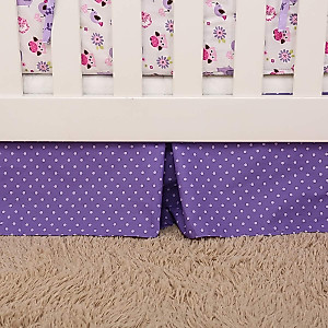 7 PCs Purple Embroidery Elephant Birds Nursery Crib Bedding Set Baby Girl Gift Idea, (CM-PEB7CS001)