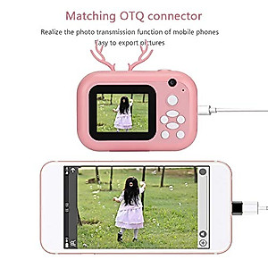 Agatige Print Camera for Kids, Children's Digital Zero Ink Video Camera Portable Thermal 1080P Twin Lens with 2.4in Screen 16G Toys Instant Camera Gift for 3-12 Years Old Kids(Pink)
