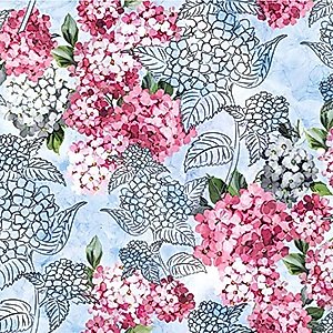 Texco Inc 100% Combed Quilting Prints Craft Cotton Apparel Home/DIY Fabric, Light Blue Pink Red Black 3 Yards