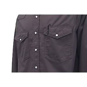 BOCOMAL FR Shirts Flame Resistant Shirts Fire Retardant Welding Shirts Snaps Fastener NFPA2112 7.5oz Gray Men's Welder Shirt