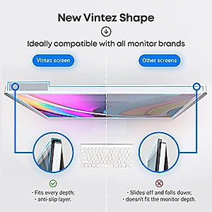 VINTEZ Universal Blue Light Blocking Screen Protector Panel for 19, 19.5 inch Diagonal LED PC Monitor Anti-UV Eye Protection Filter Film - Widescreen Monitor Frame Hanging Type (W 17.3" X H 11.4")